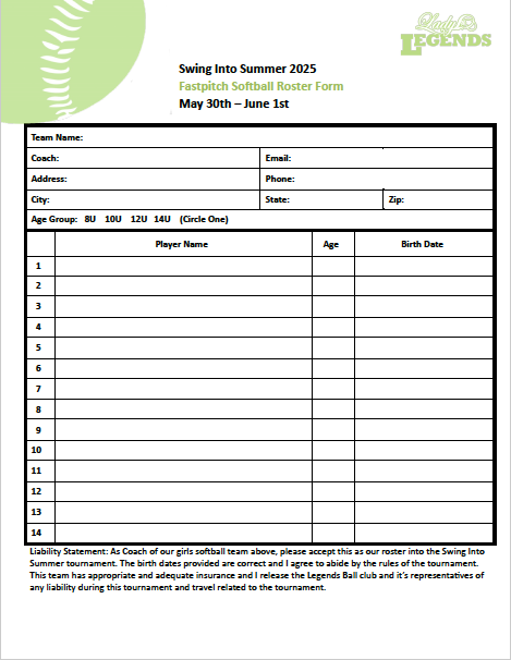 SIS Tournament – Lady Legends Fastpitch